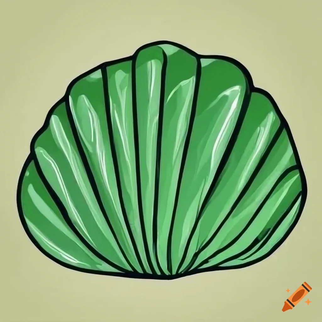 Green colored clam on Craiyon