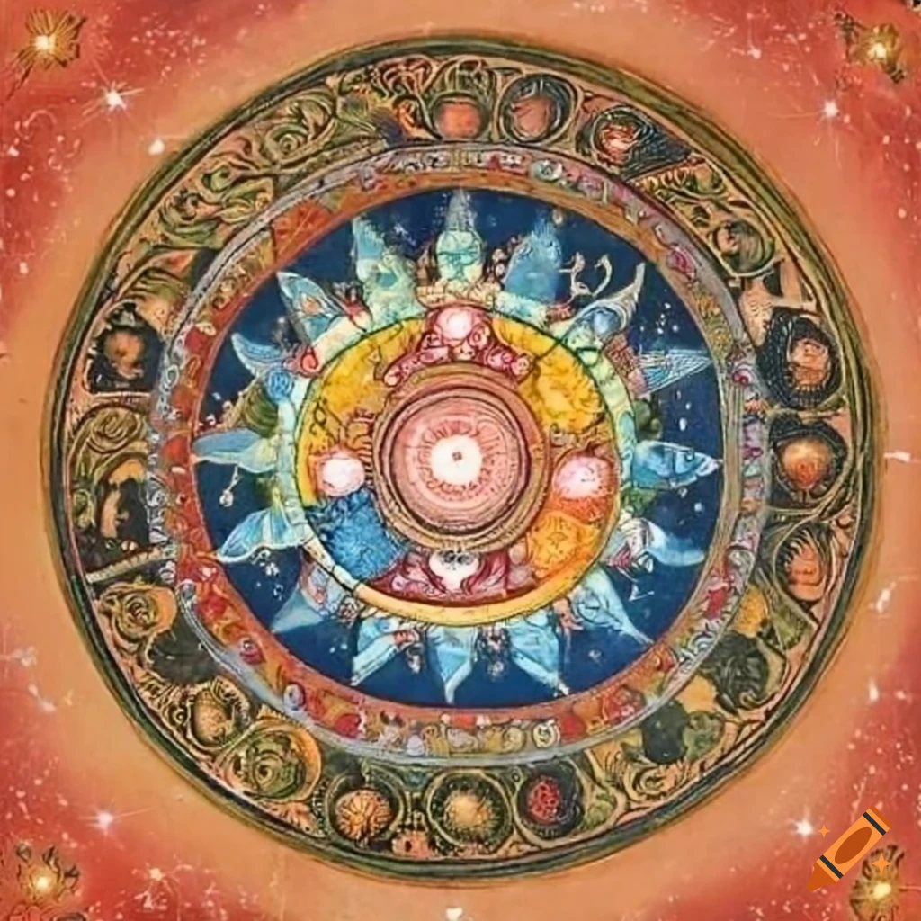 Shiva dancing with cosmic wheel, sun, 7 chakra symbols, and Earth in ...