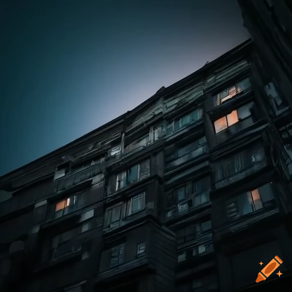 Architectural design of a parasite building on Craiyon