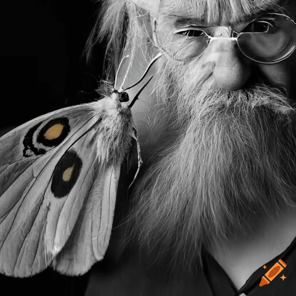 Old man riding mothra the giant japanese moth monster on Craiyon