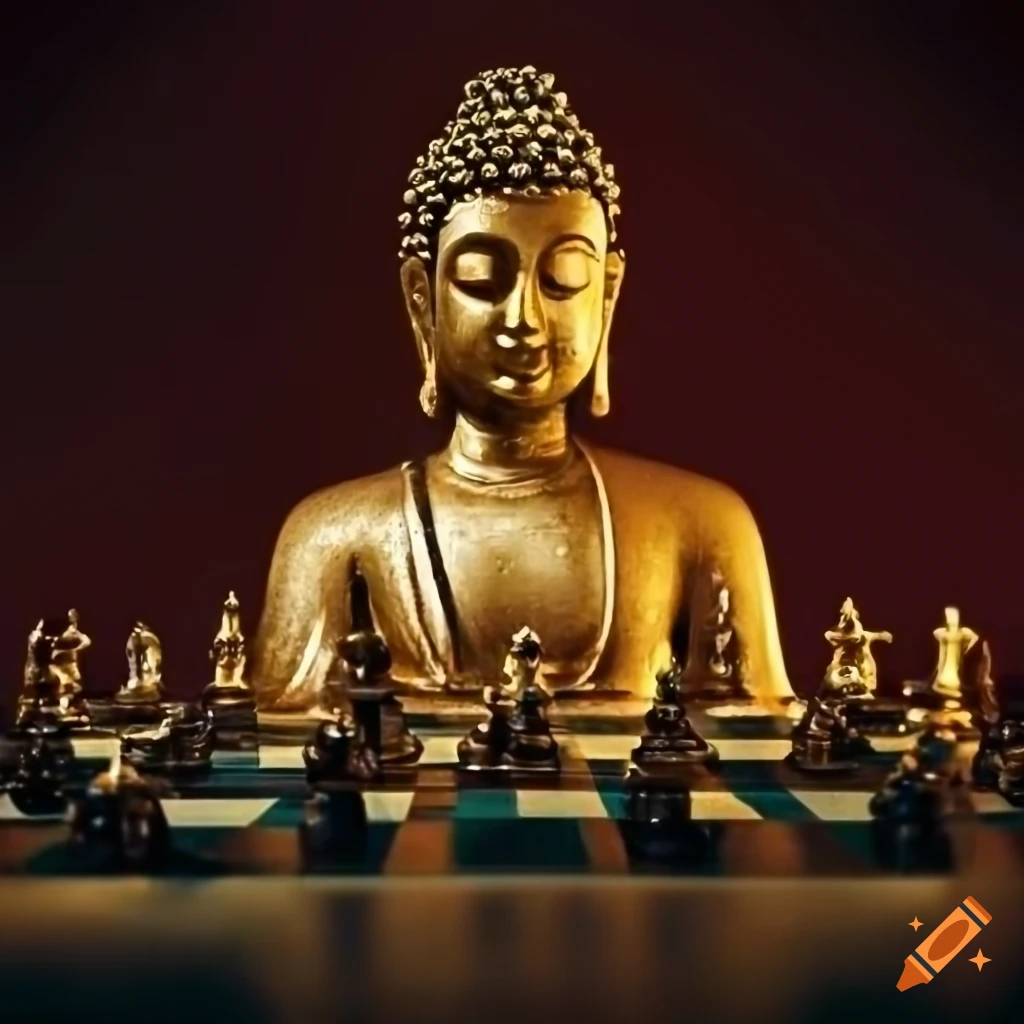 Buddha playing chess on Craiyon