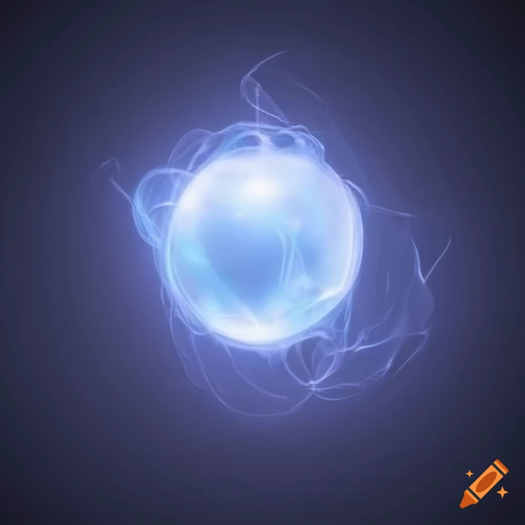 White glowing air element orb on white background on Craiyon