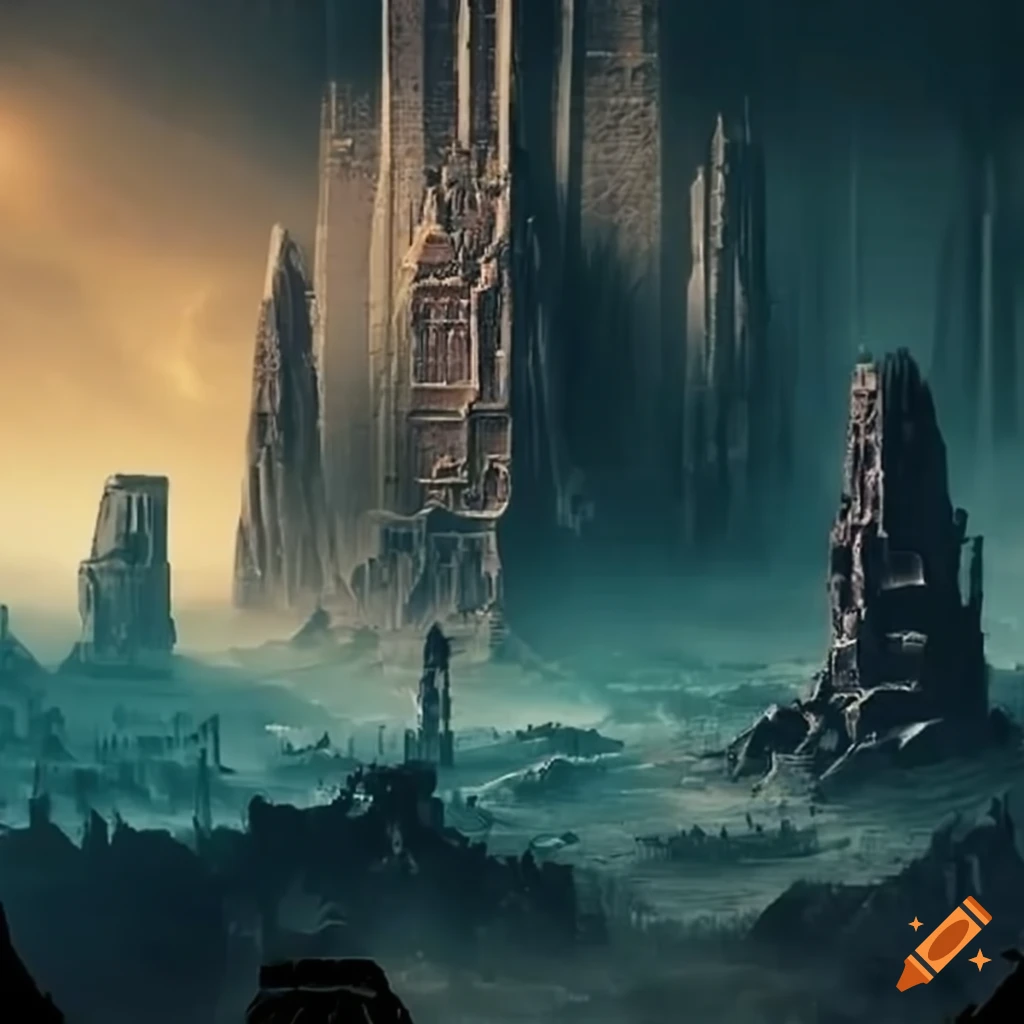 Ancient buried alien city on Craiyon