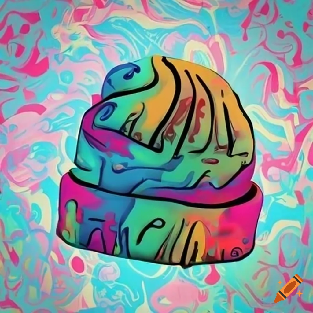 Colorful beanie with graffiti style on Craiyon
