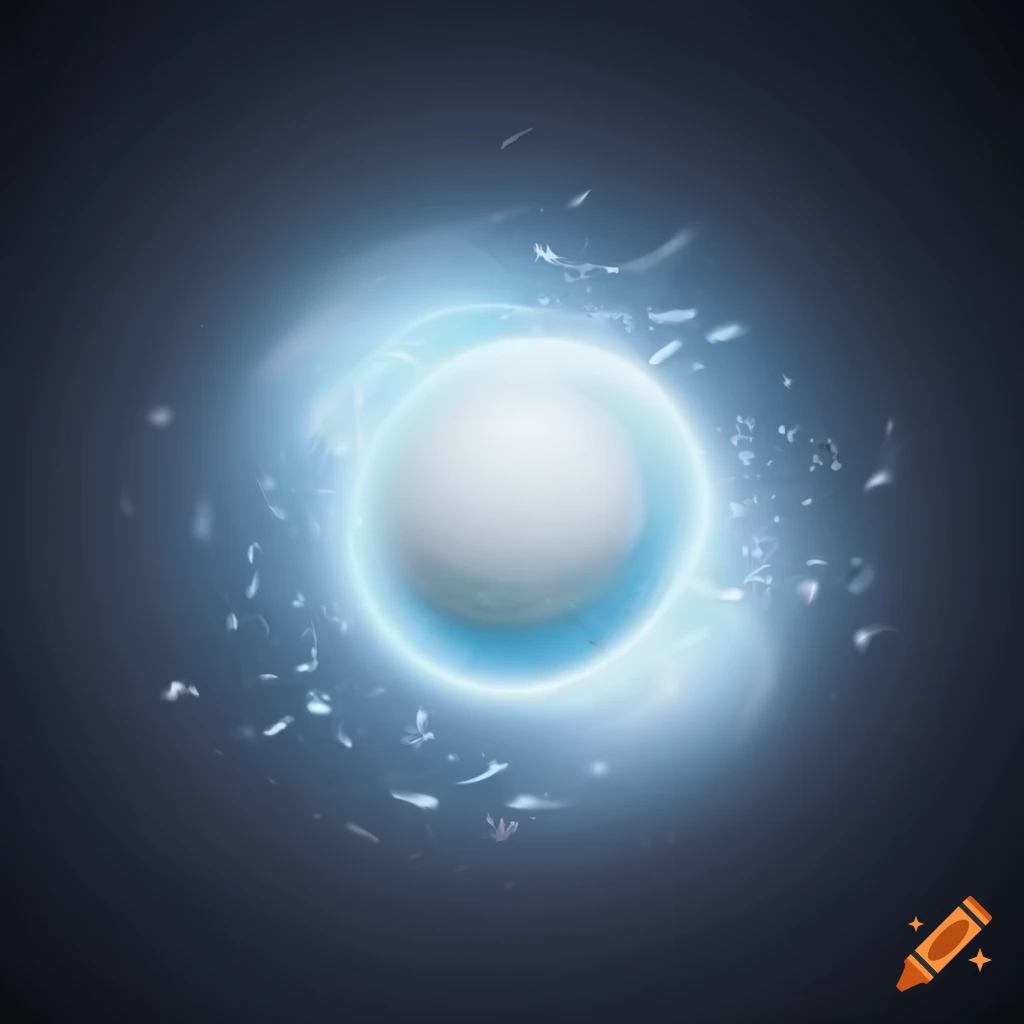 White air element orb on a white background on Craiyon