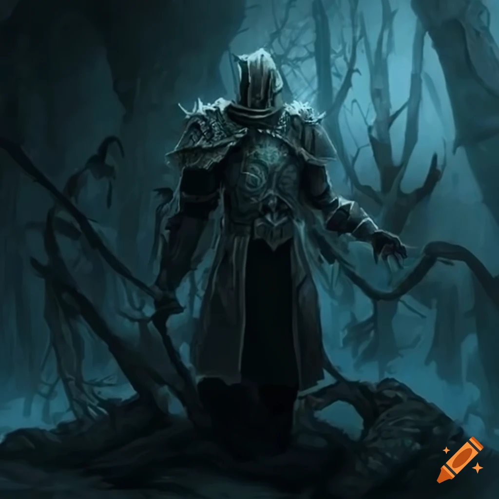 Errant knight in the dark frozen wasteland of icewind dale on Craiyon