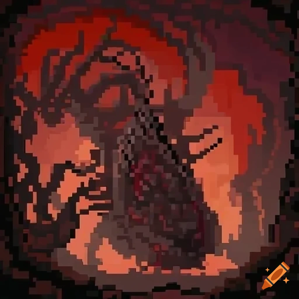 Pixel art of carrion on Craiyon