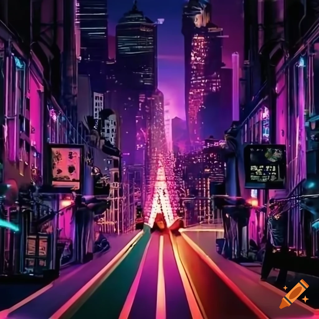 Electro swing cityscape on Craiyon