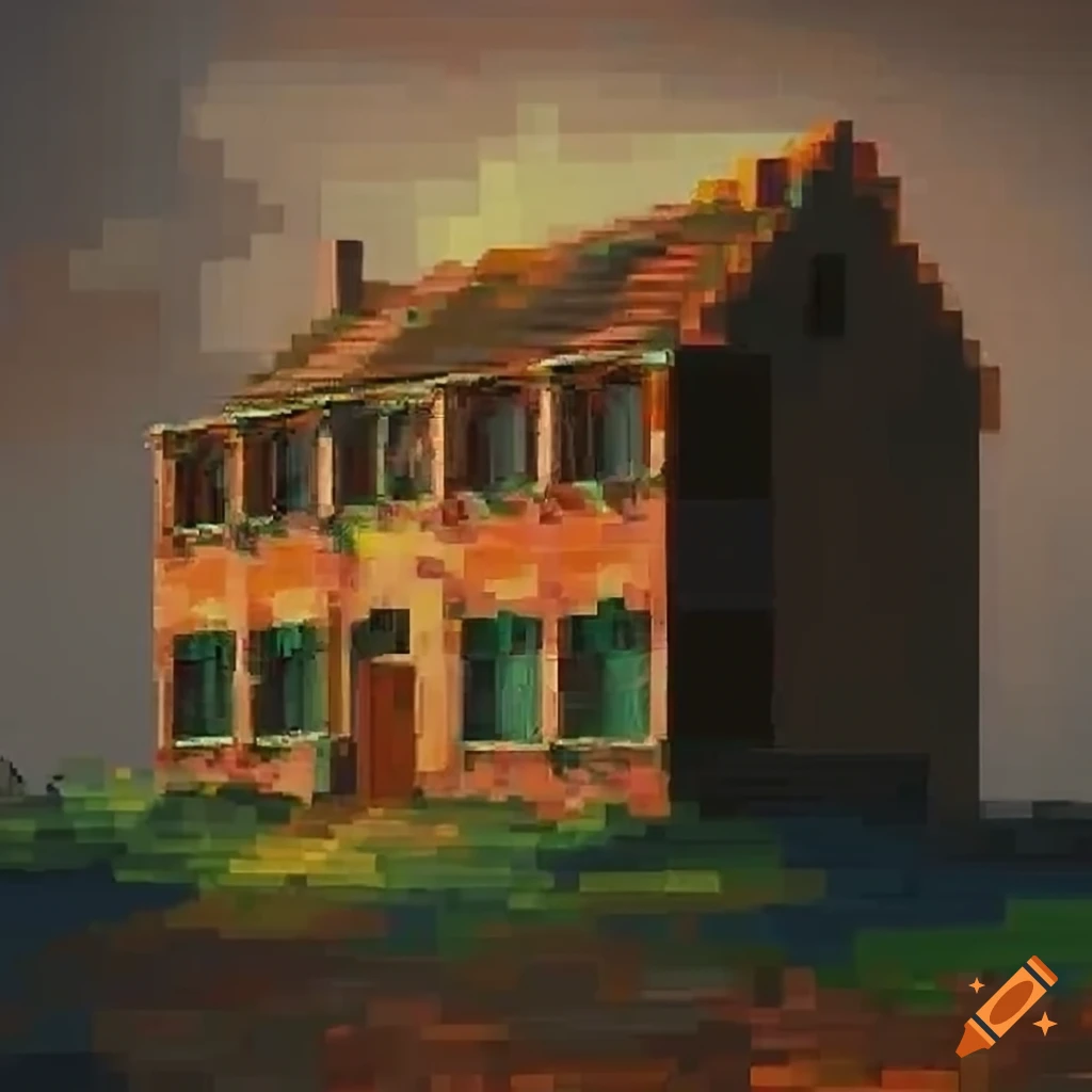 Pixelated house with ps1 graphics and distortion on Craiyon