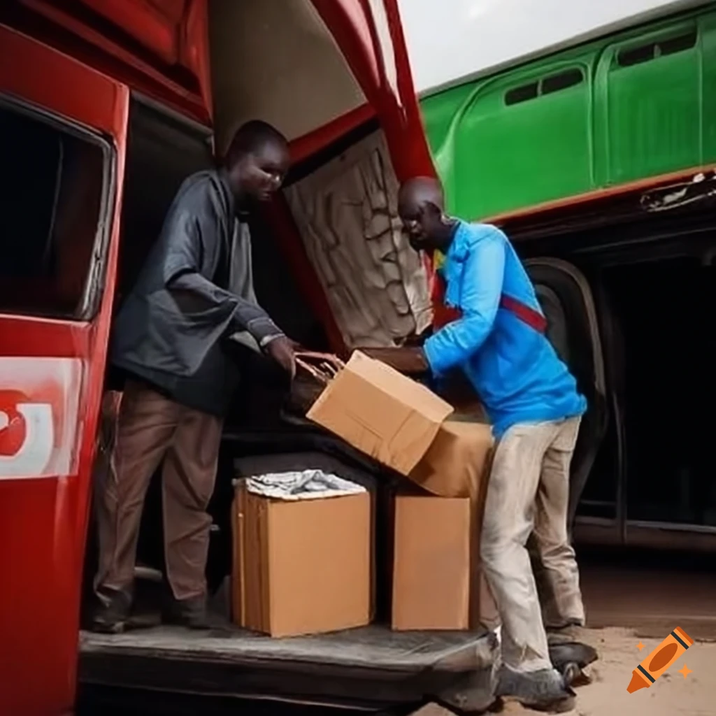 Man packing parcels into a cargo van at Denisse Group Limited cargo ...