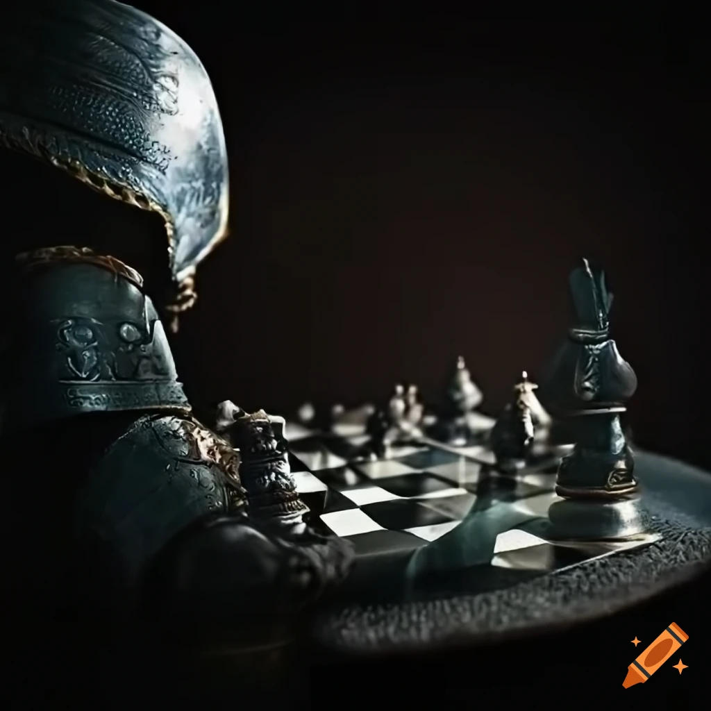 Samurai playing chess on Craiyon