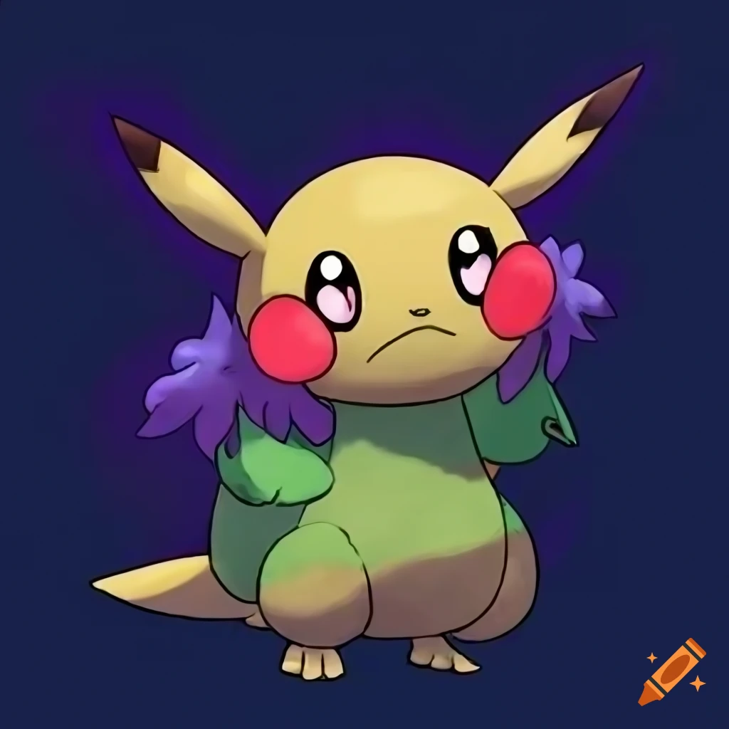 Pokemon character inspired by weed on Craiyon