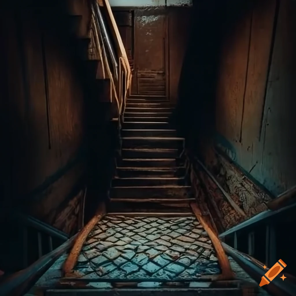 Deserted urban exploration stairs on Craiyon