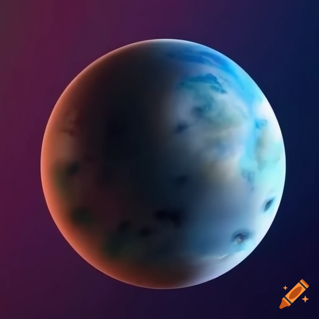Cartoony planet viewed from space in 4k resolution on Craiyon