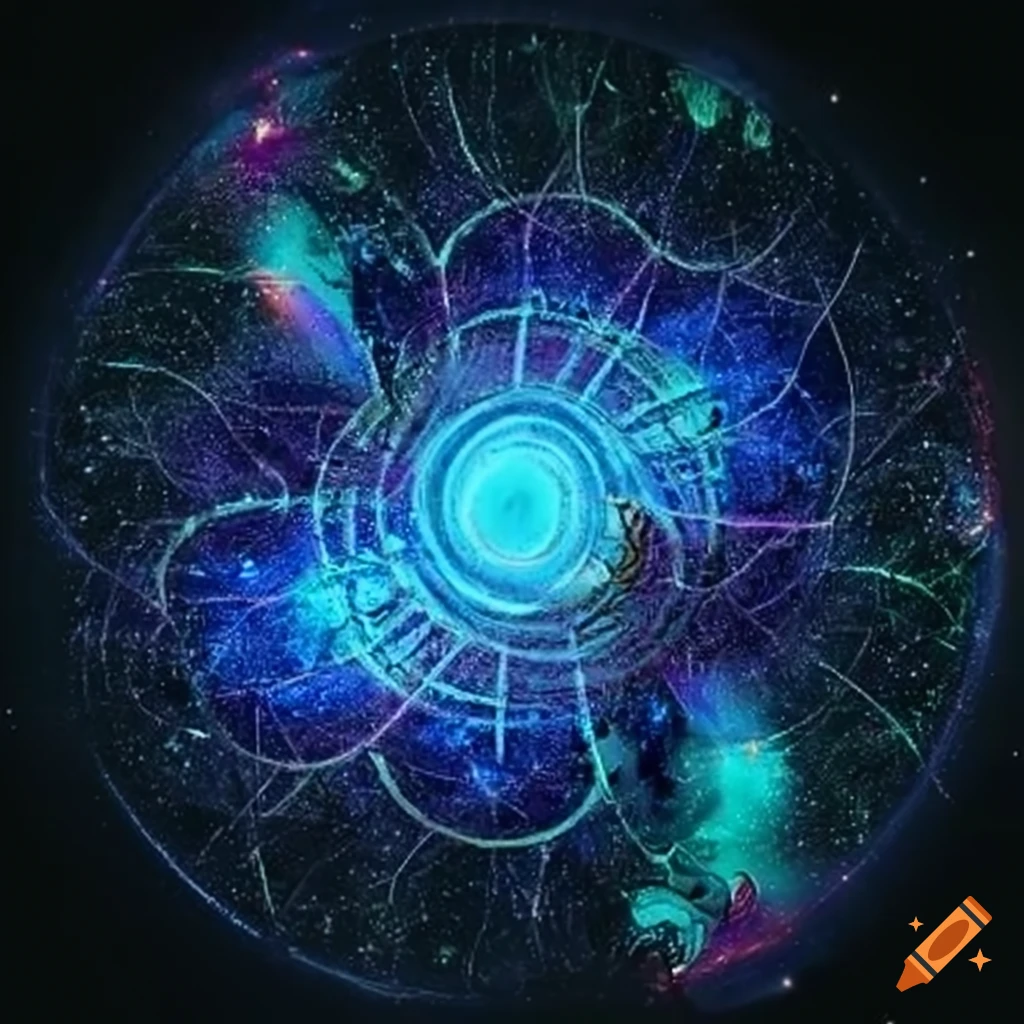 Cosmic wheel with dancing god on Craiyon