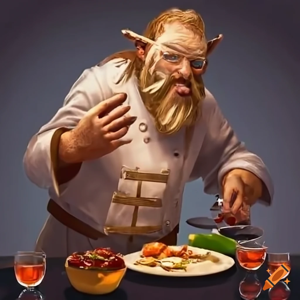 Chef odin cooking a delicious meal on Craiyon