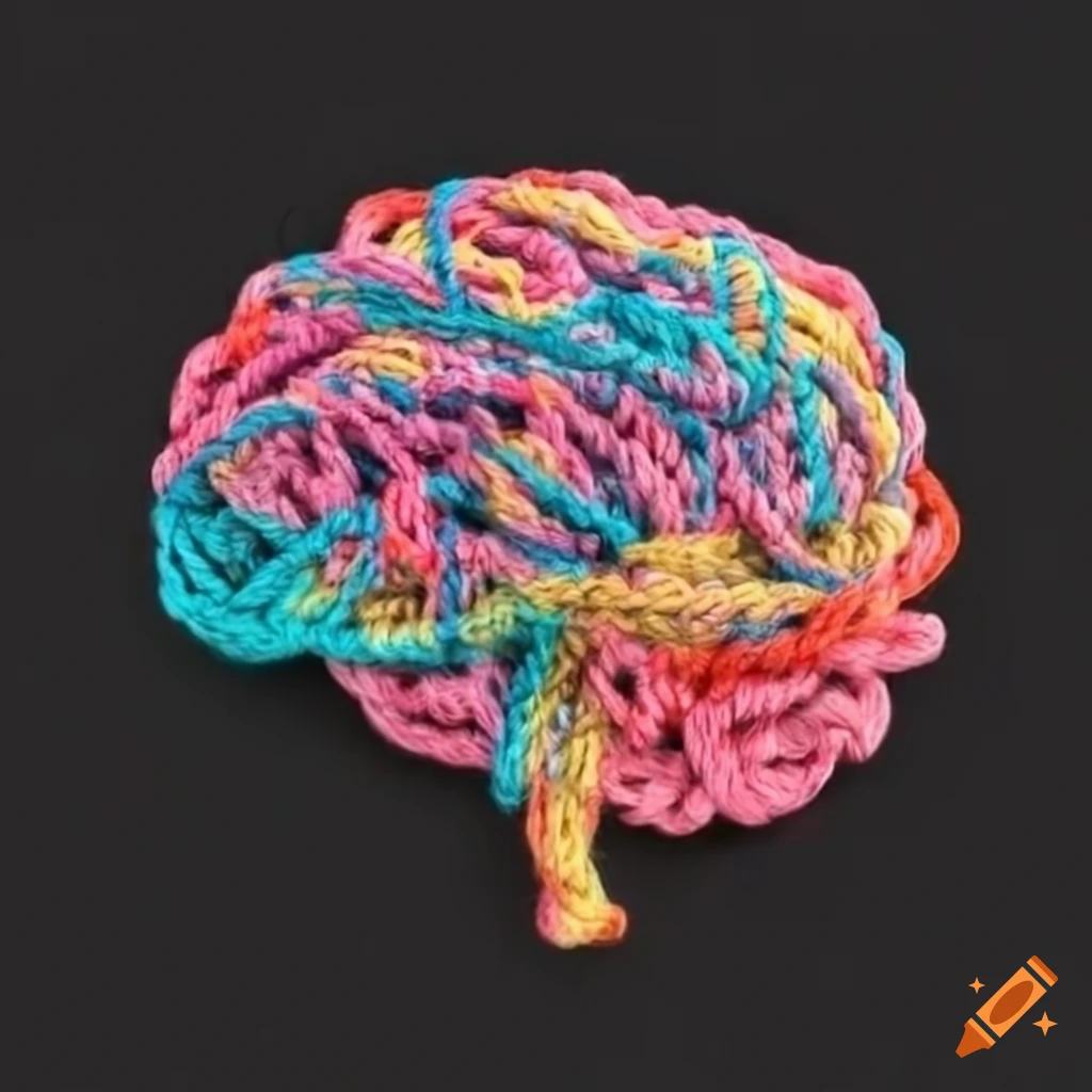 Brain logo made of yarn on Craiyon