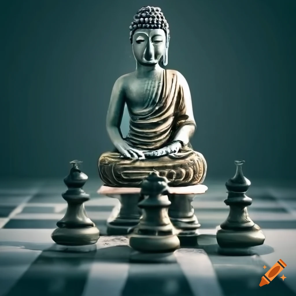 Buddha playing chess on Craiyon