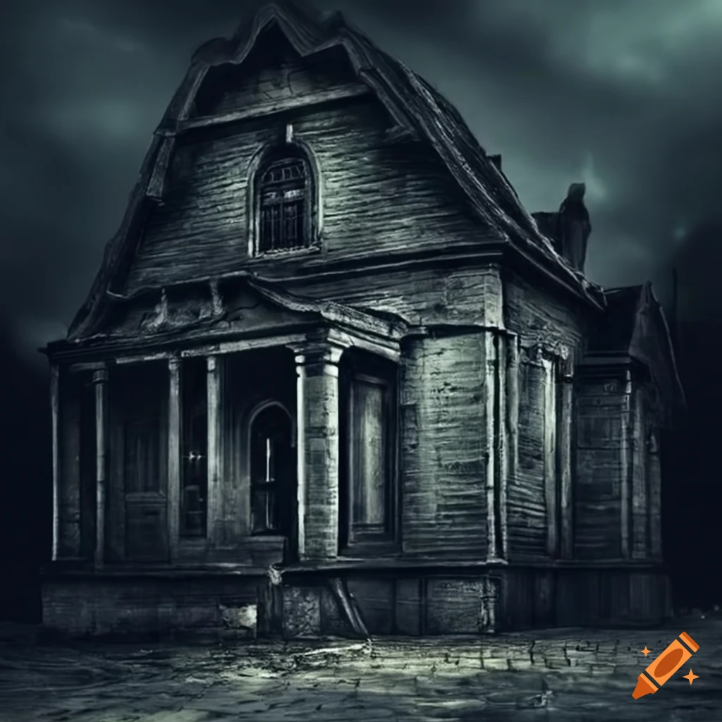 Dark and mysterious house on Craiyon