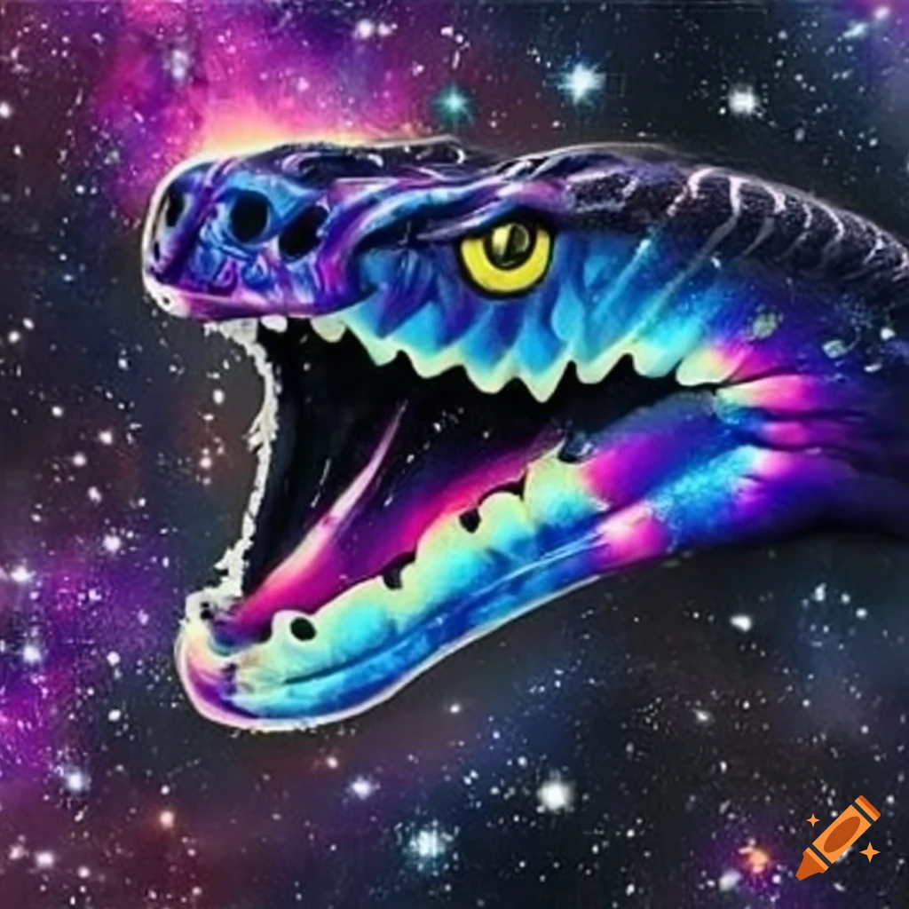Galaxy cosmic snake face on Craiyon