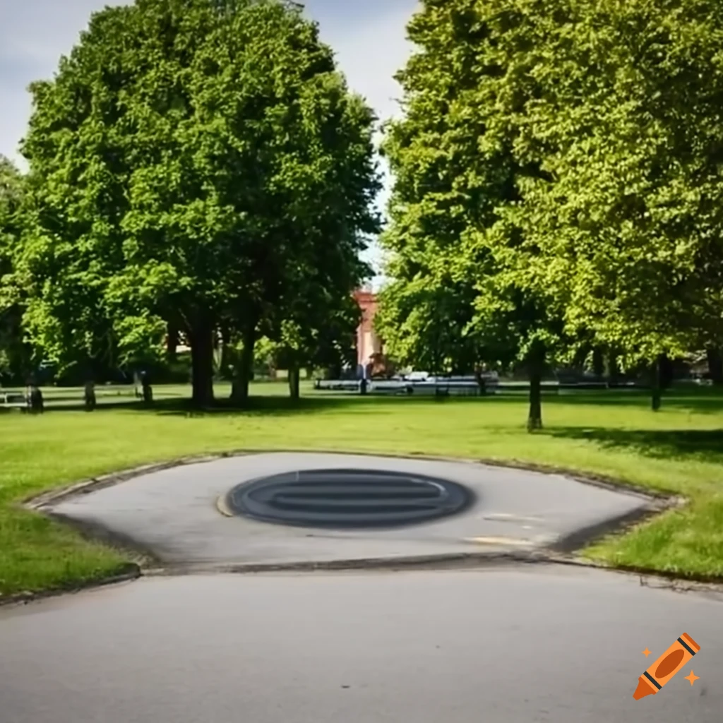 Small square roundabout with a park on Craiyon