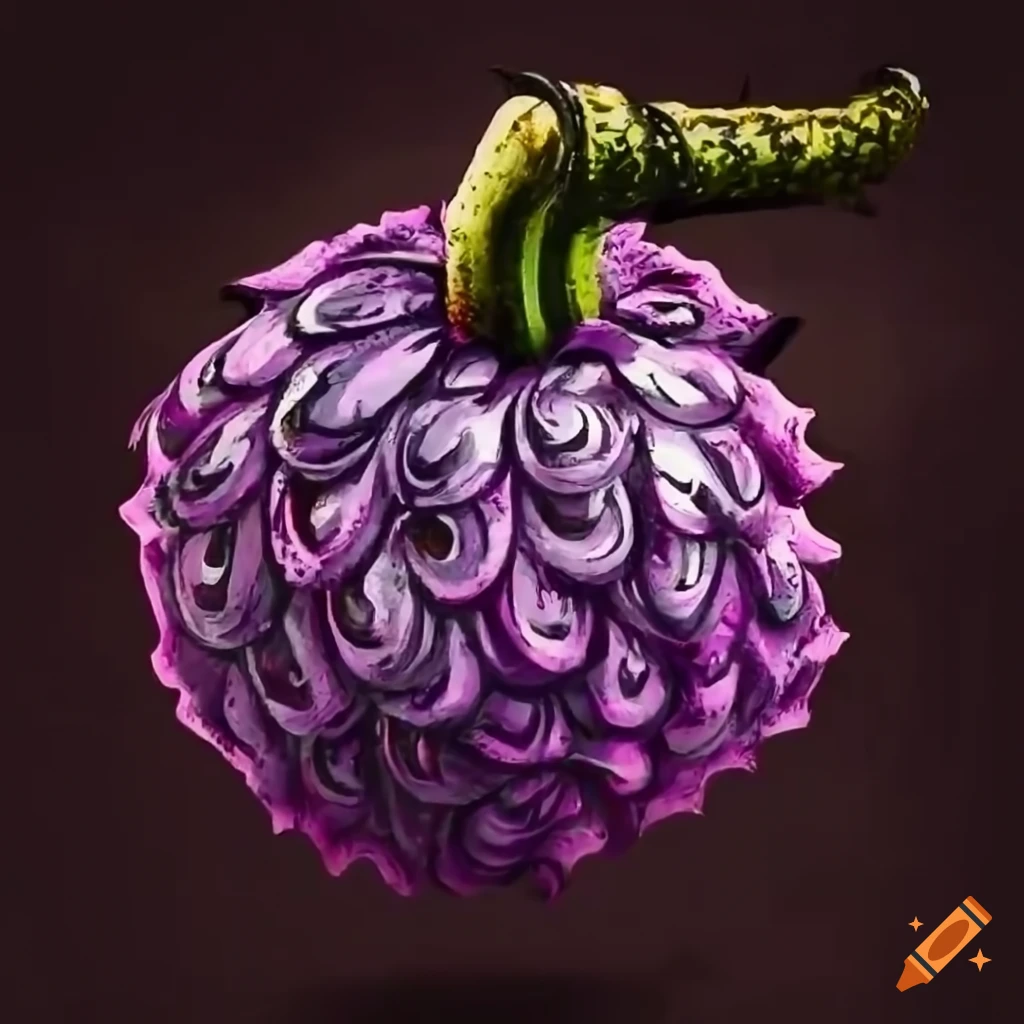 Eldritch devil fruit from one piece with deep dark colors and a bloody ...