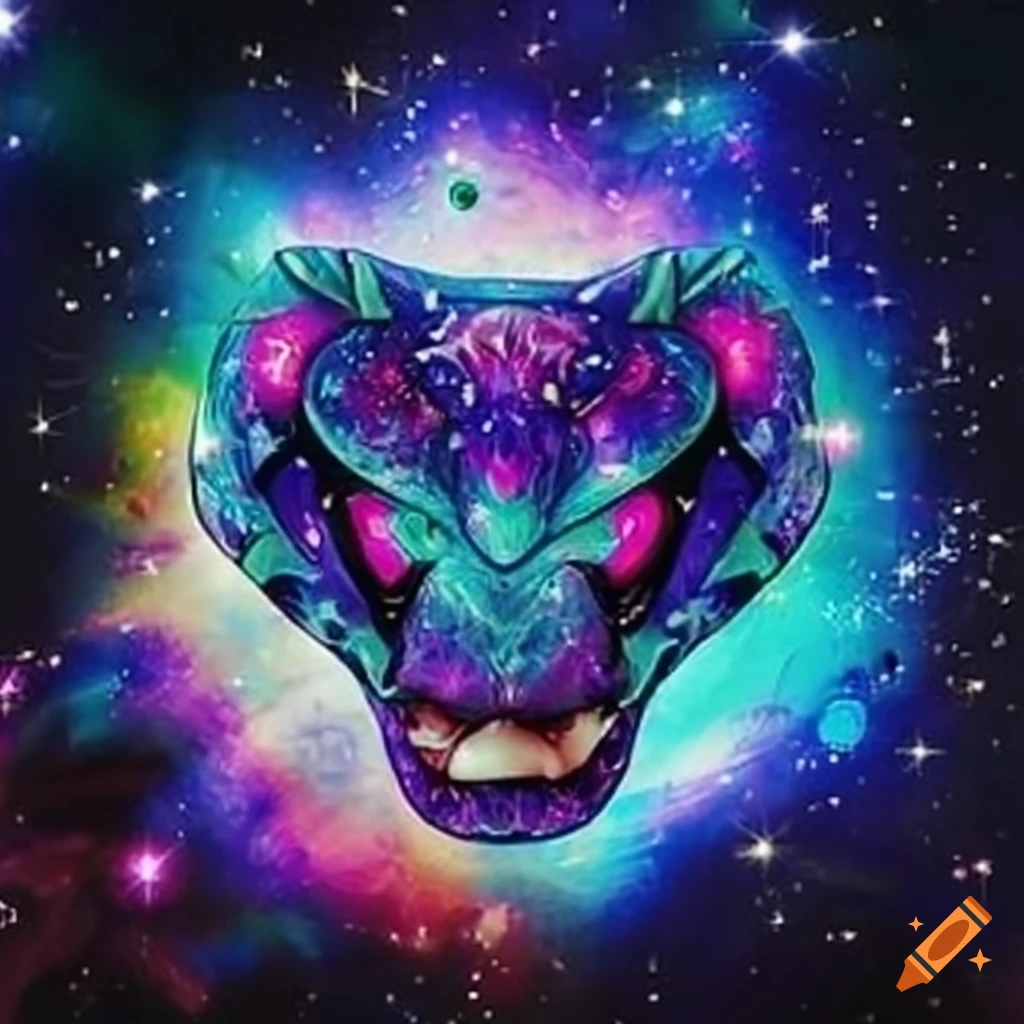 Cosmic snake face in a galaxy on Craiyon