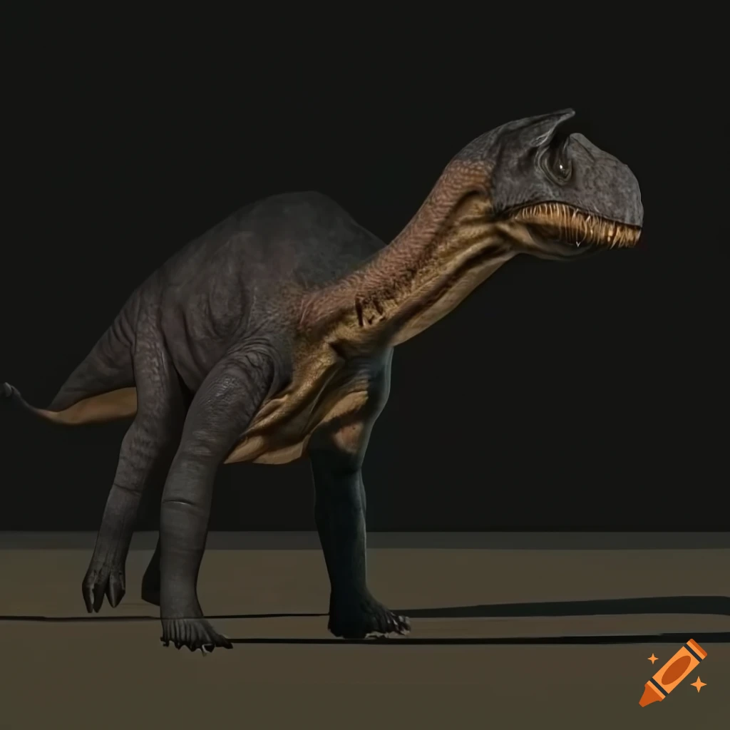 Hefty Hadrosaurus dinosaur with lizard-like color pattern and textured ...