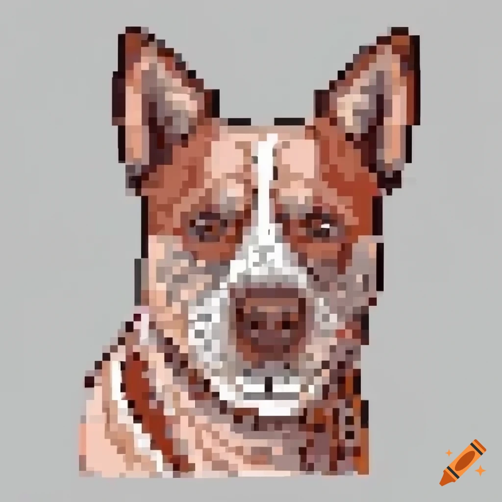 Australian cattle dog red heeler in pixel art style on Craiyon