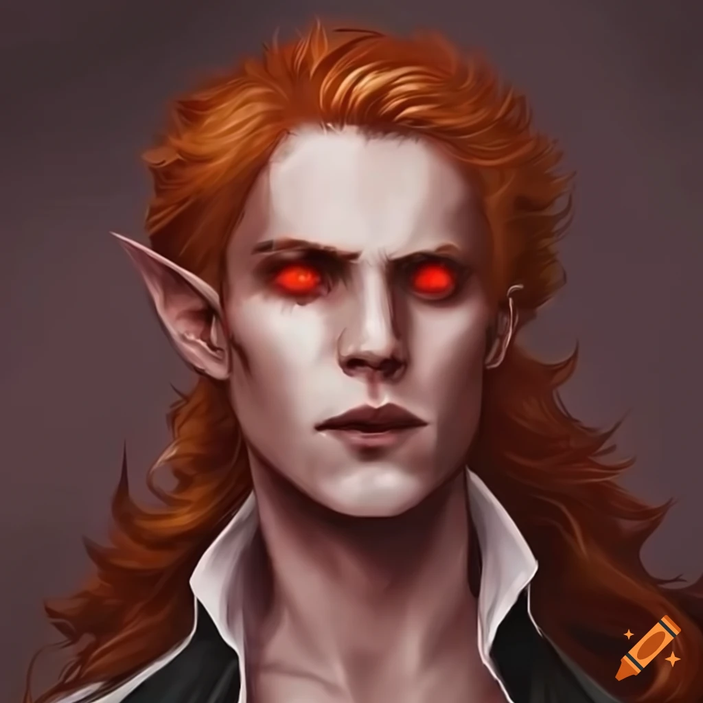 Geeky ginger male vampire with a strong jawline on Craiyon