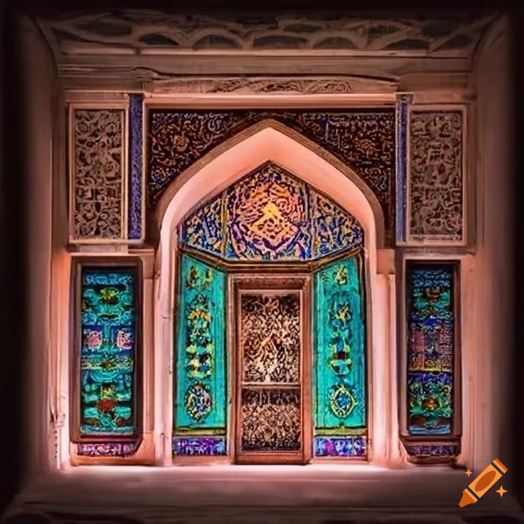 Three-story building with shell facade and iranian architectural ...