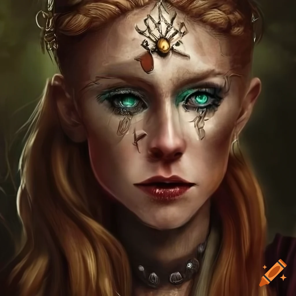 Illustration of a viking queen fox character on Craiyon