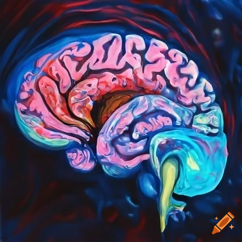 Painting of a brain on Craiyon