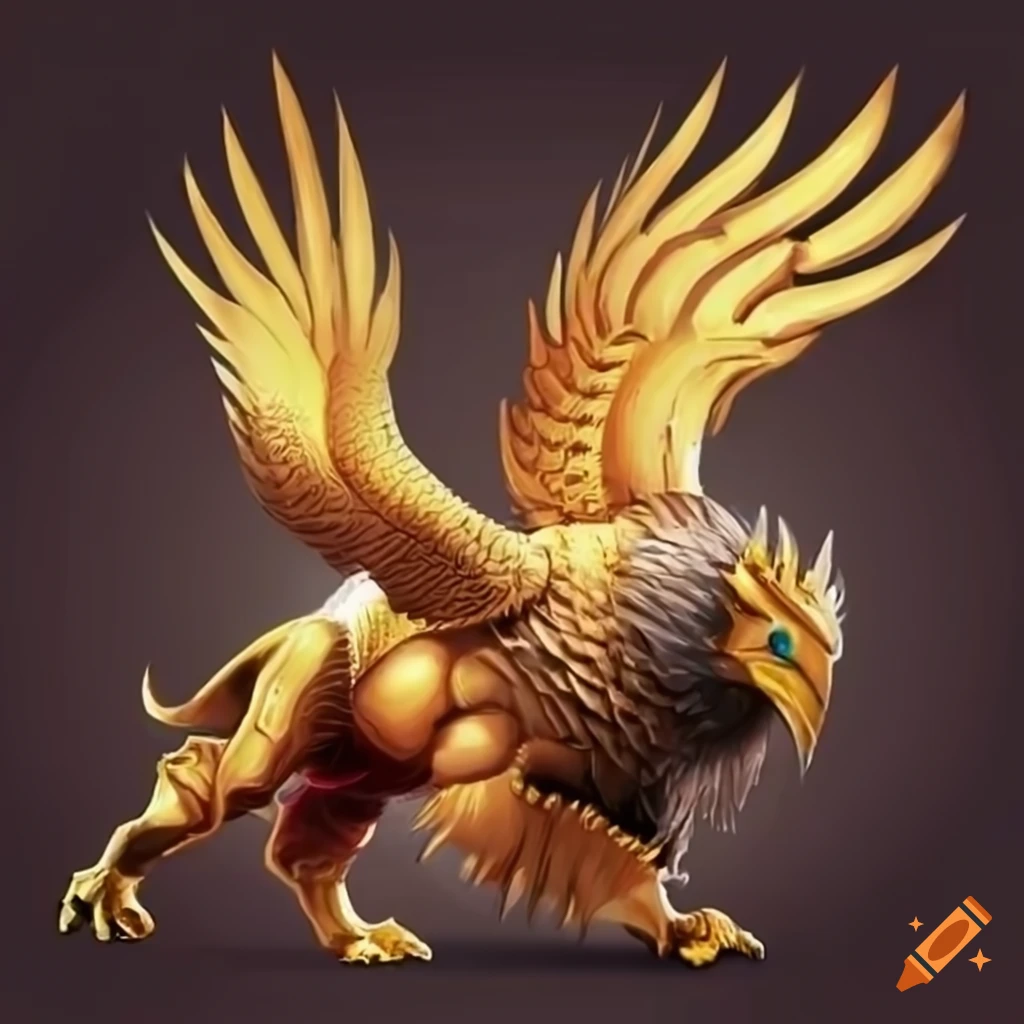 Warrior golden griffin on Craiyon