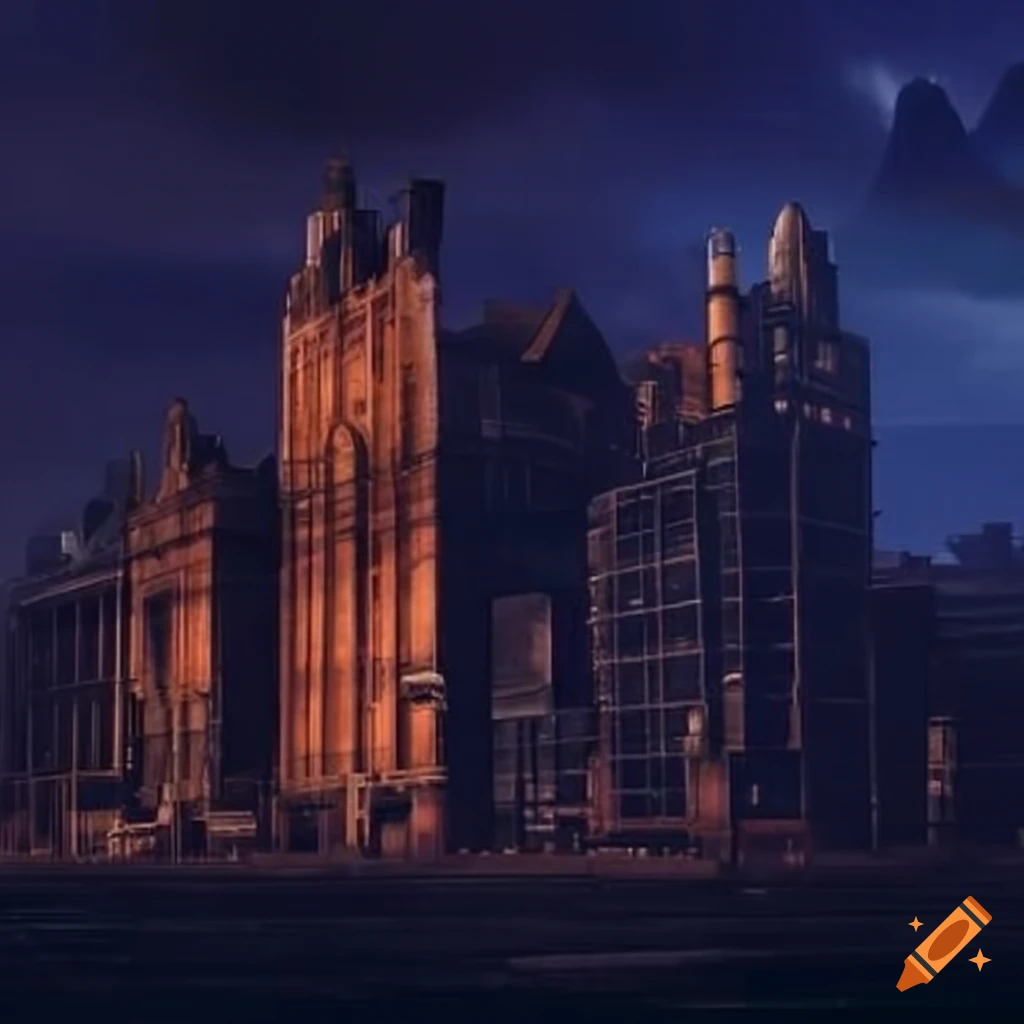 Modern architecture building resembling the factory of the Joker in ...