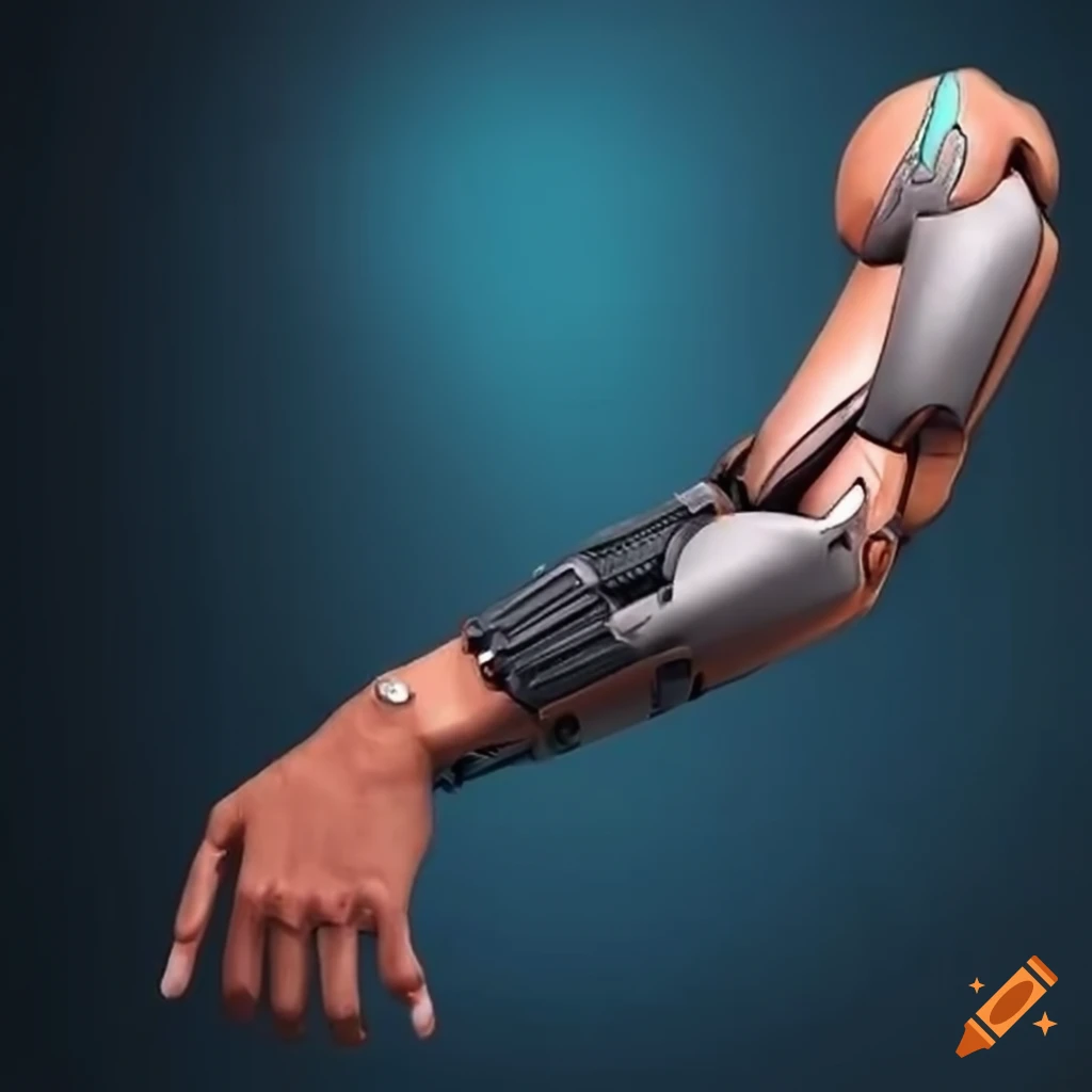 Futuristic advanced mechanical arm with detailed parts on Craiyon