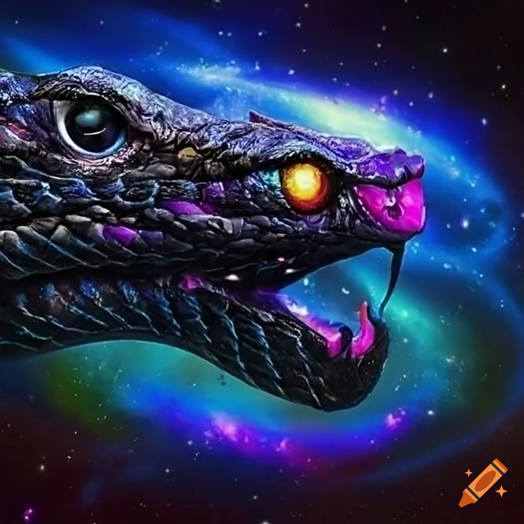 Galactic cosmic snake face profile on Craiyon