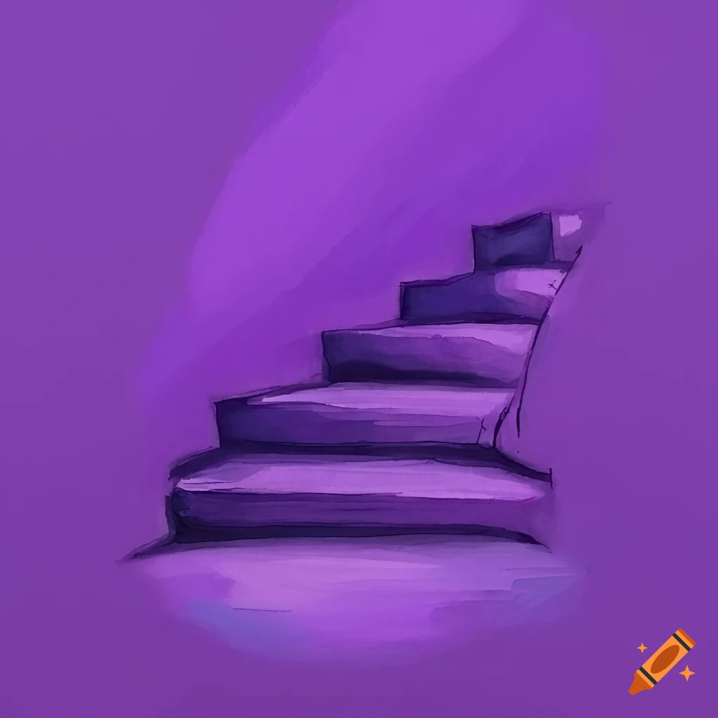 Sketched next steps in shades of purple on Craiyon