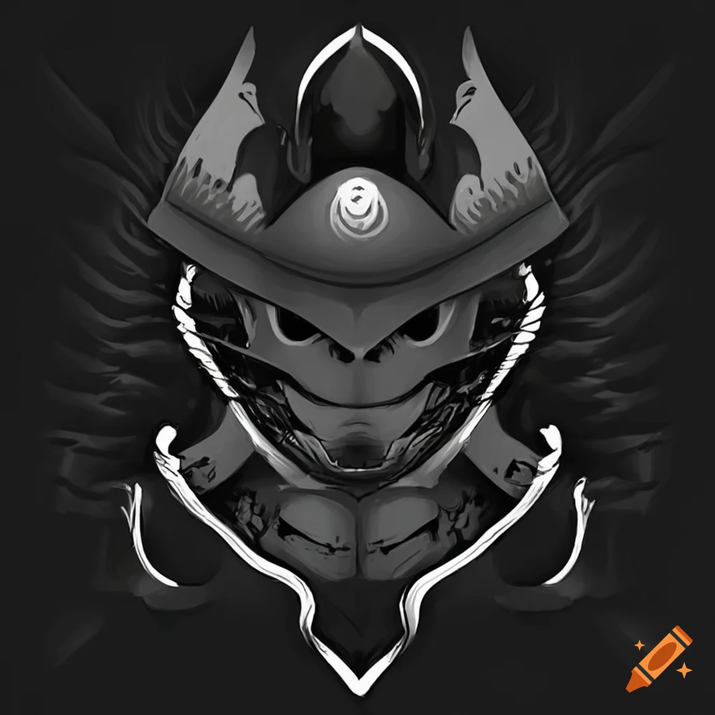 Warrior icon in black armor with a fierce vibe on Craiyon