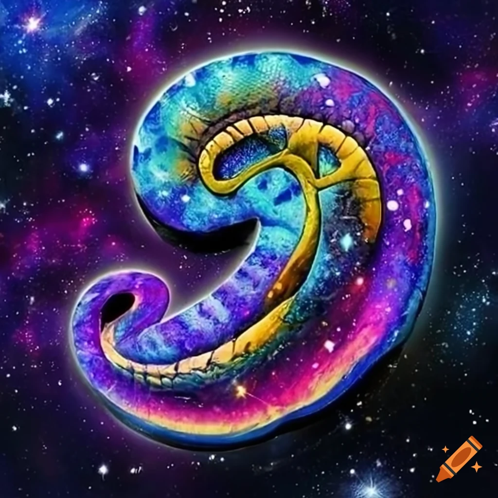 Cosmic snake face profile in a galaxy on Craiyon