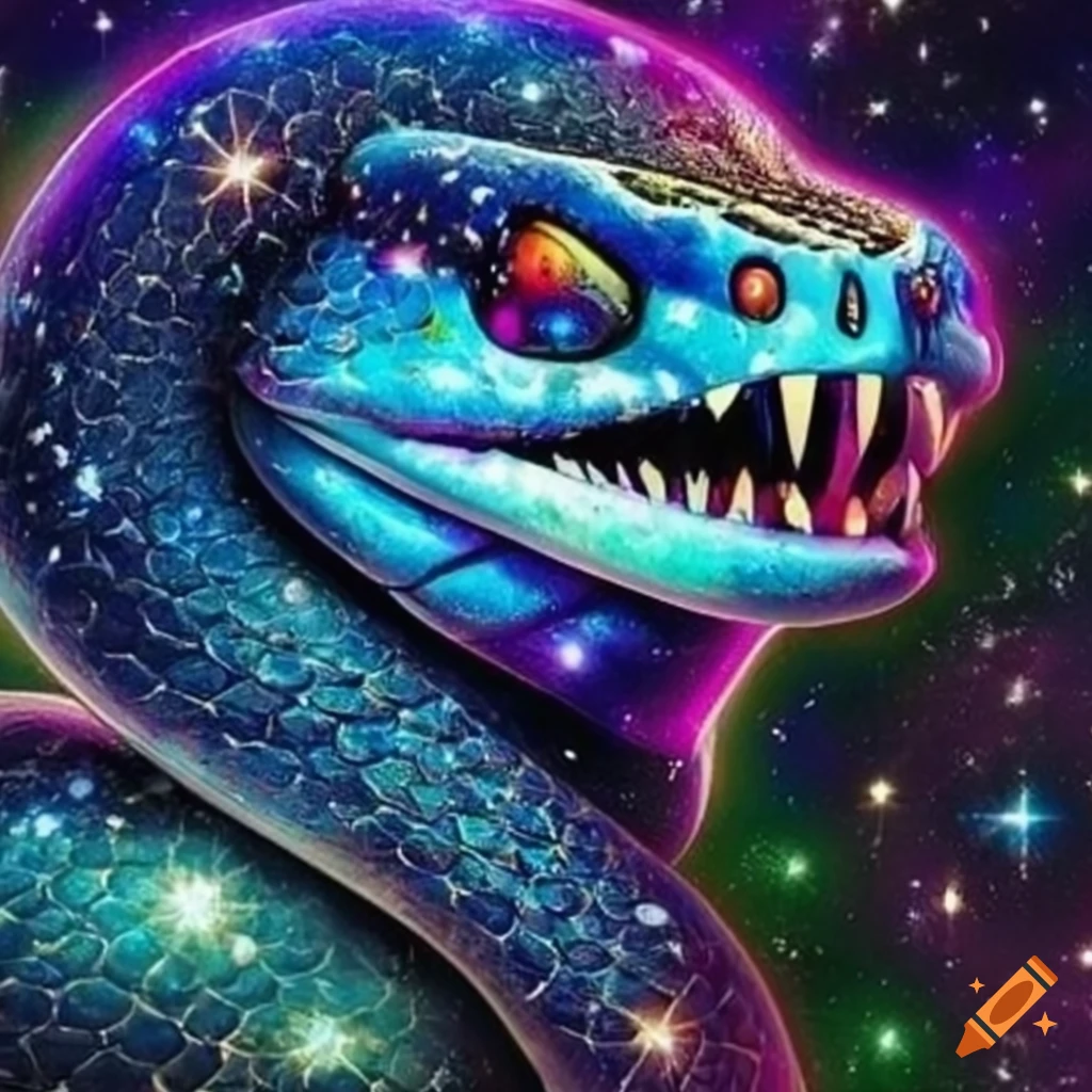 Galactic cosmic snake face profile on Craiyon