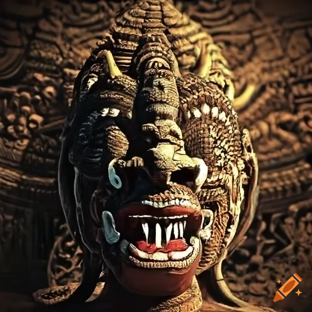 Sculpture of the snake demon at angkor wat on Craiyon