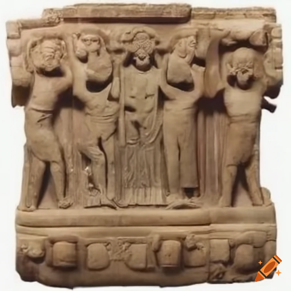 Ancient inscription in stone on Craiyon