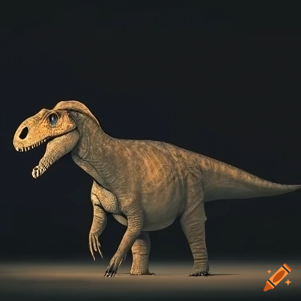 Hefty Hadrosaurus dinosaur with lizard-like color pattern and textured ...