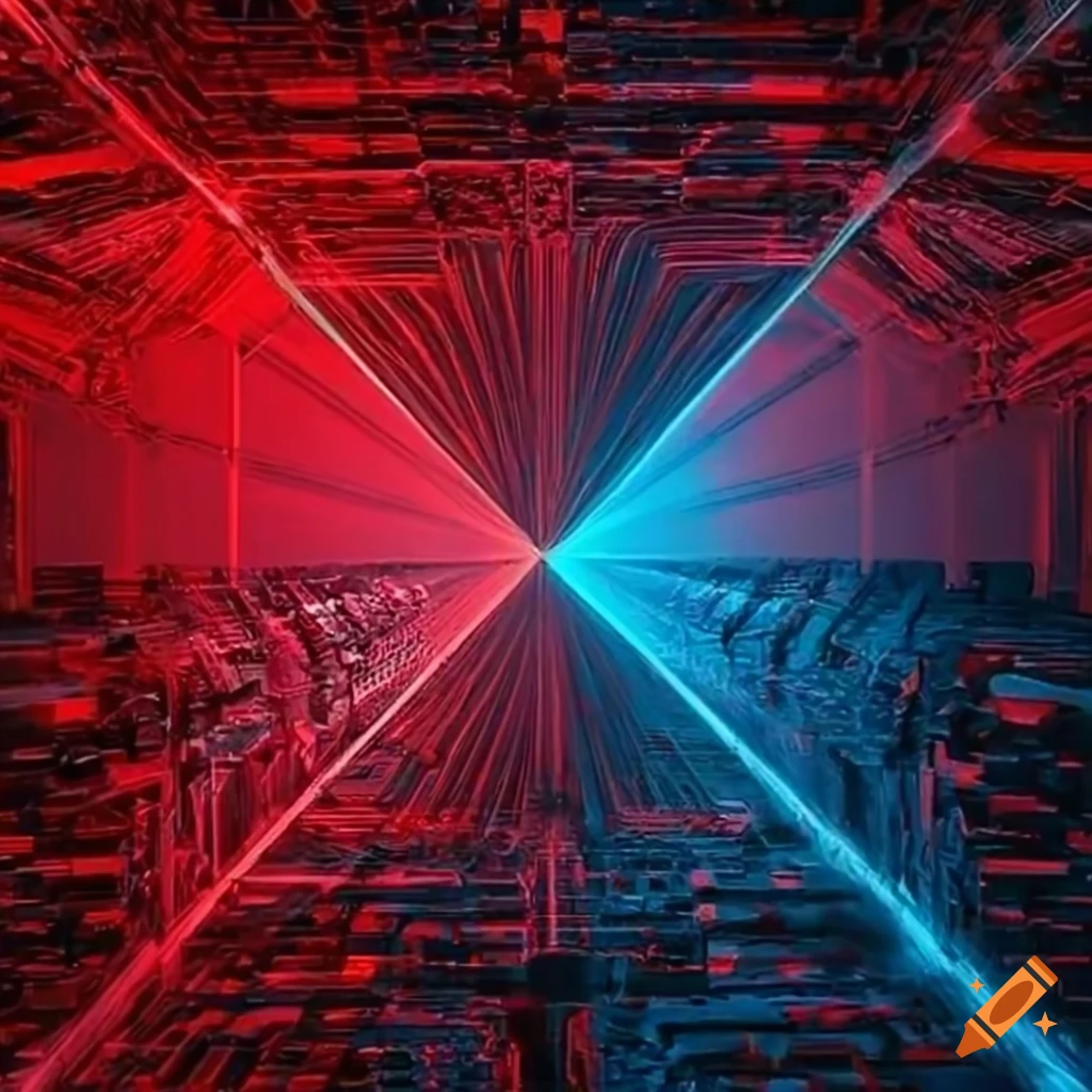 Illustration of red artificial intelligence concept on Craiyon