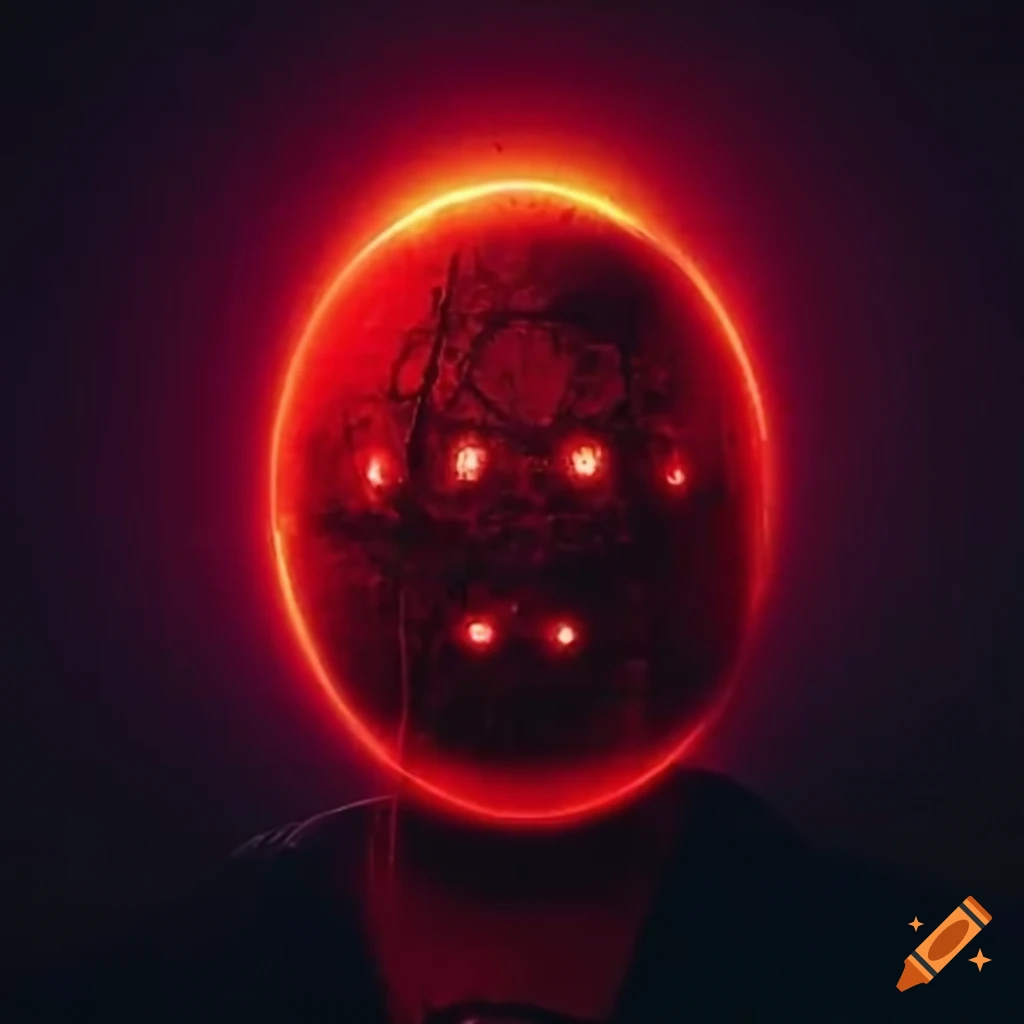 Glowing red magical american football in a dark fantasy setting on Craiyon