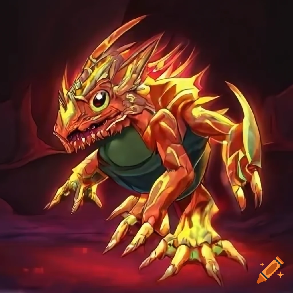 Yugioh fire frog dragon card on Craiyon