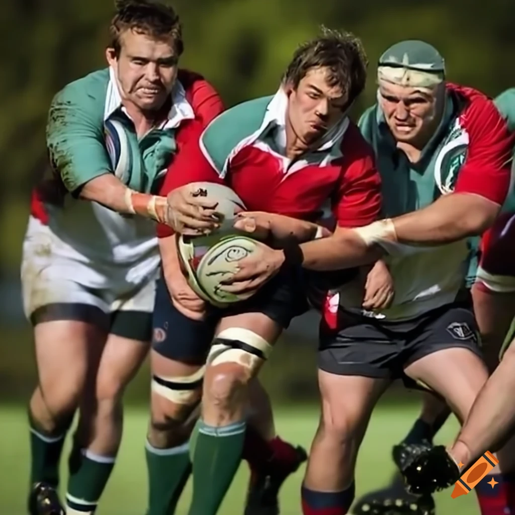 Rugby game scene from the tv series v on Craiyon