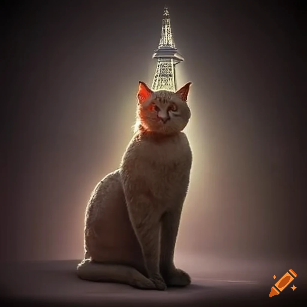 Skinwalker with a cat in paris on Craiyon