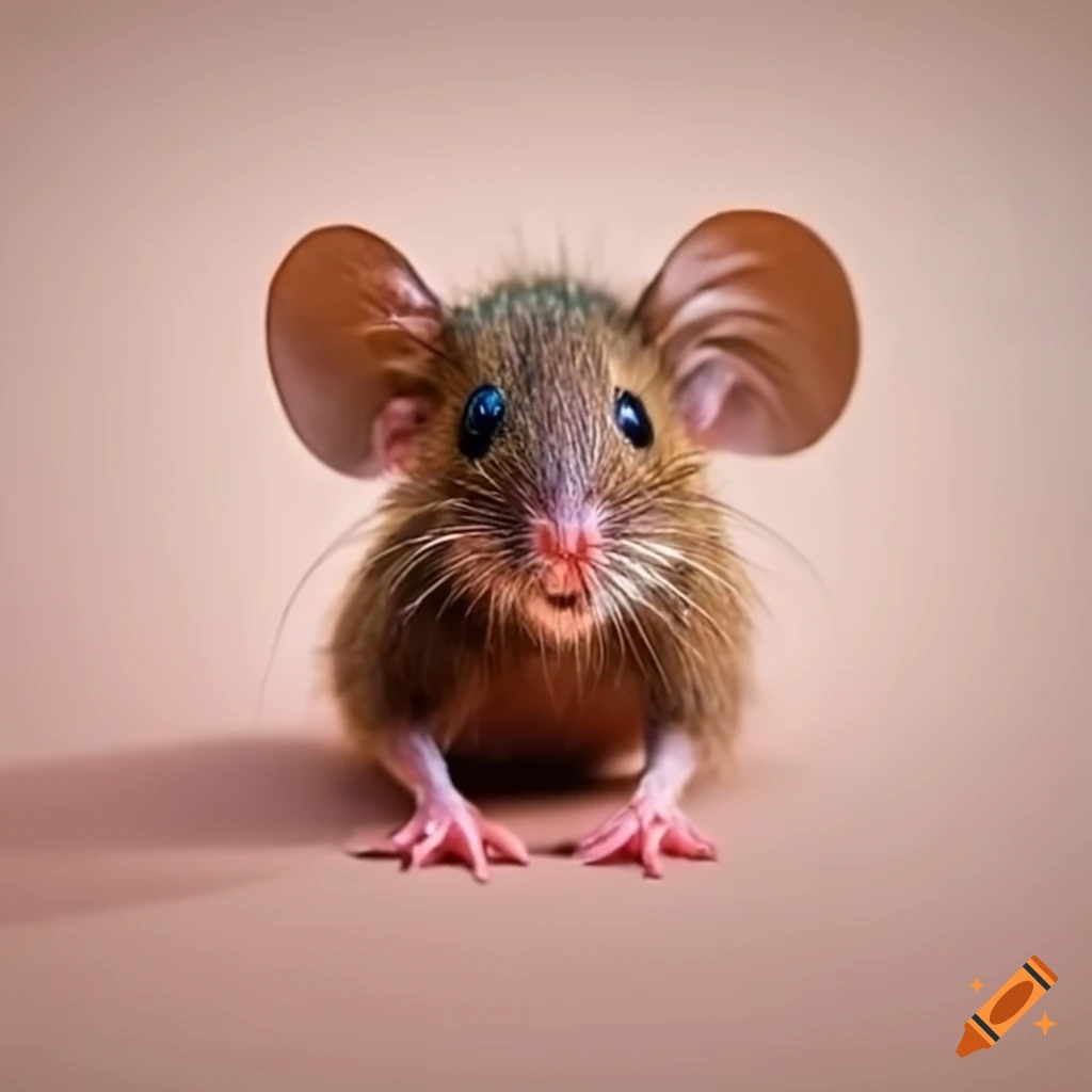 Cute brown scruffy mouse with a steely gaze on Craiyon